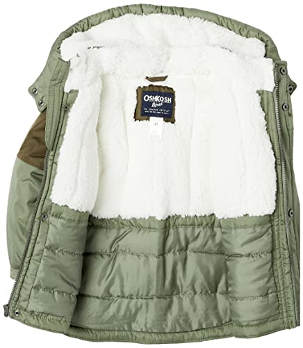 OshKosh B’gosh Boy's Hooded Baby Winter Coat, Olive DRAB, 4 Years