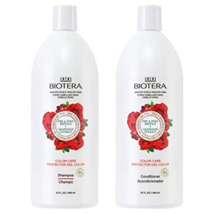 biotera color care shampoo and conditioner set | extends & maintains color-treated hair | microbiome friendly | vegan & cruelty free | paraben free | color-safe | 32 fl oz