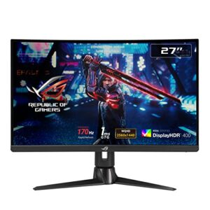 asus rog strix xg27aqv 27" 16:9 wqhd 170hz curved ips led hdr gaming monitor, black