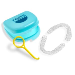 remi at home mouth guard basics bundle: two custom mouth guards for grinding teeth and clenching + easy mouthguard removal tool