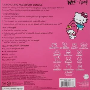 Wet Brush + Goody Detangling Accessory Bundle Hello Kitty And Friends Scrunchies Set Kit (1632833), 1.0 Ounce