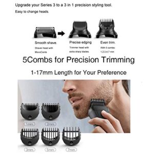 Trimmer Head for Braun Series 3, 5 Piece Comb Trimming Set, Electric Shaver Beard Trimmer Head, Replacement Trimming Head for Braun 3