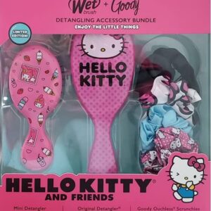 Wet Brush + Goody Detangling Accessory Bundle Hello Kitty And Friends Scrunchies Set Kit (1632833), 1.0 Ounce