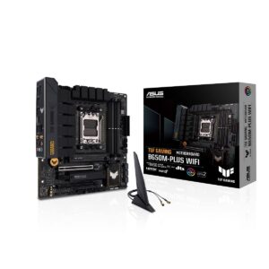 asus tuf gaming b650m-plus wifi socket am5 (lga 1718) ryzen 7000 matx gaming motherboard(14 power stages, pcie® 5.0 m.2 support, ddr5 memory, 2.5 gb ethernet, wifi 6, usb4® support and aura sync)