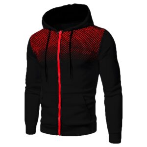 maiyifu-gj men's full zip cardigan hoodies long sleeve fleece sports hoodie lightweight hooded sweatshirts with pockets (black,xx-large)