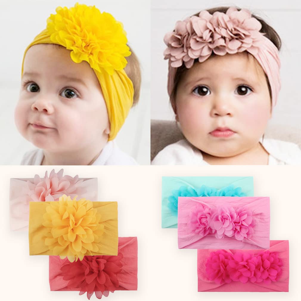 WZT 21PCS Baby Nylon Headbands 7 styles Hairbands Hair Bow Elastics for Girl headbands with bows Newborns Infant Toddlers