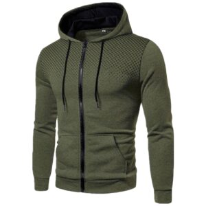 maiyifu-gj men's gym zipper hoodies lightweight zip up workout hoodie drawstring long sleeve zip front hooded sweatshirt (armygreen,xx-large)