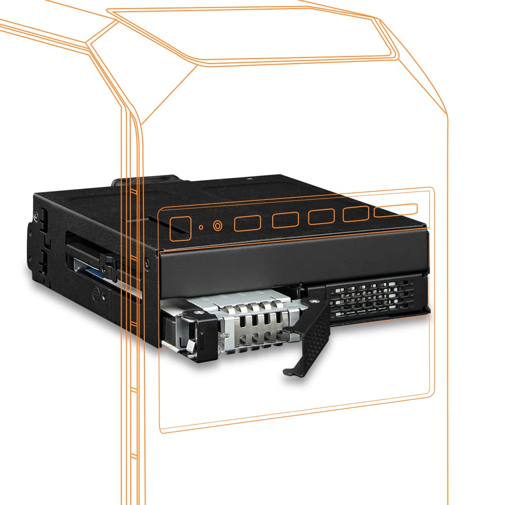 ICY DOCK 2 Bay U.2/U.3 NVMe SSD PCIe 4.0 Enclosure for 5.25” Bay | ToughArmor MB105VP-B