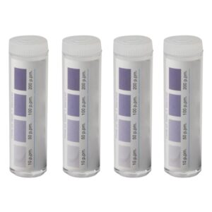 chlorine test strips for restaurants, chlorine sanitizer test strips, 10-200 ppm, four 100 count vials