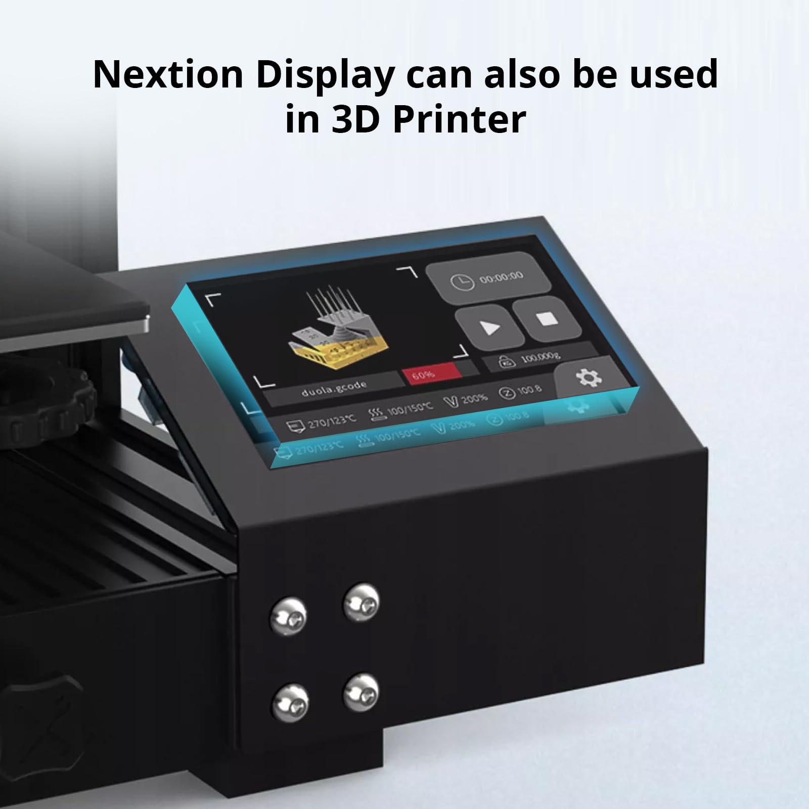 Nextion 3.2″ HMI Display Enhanced Series NX4024K032 Resistive LCD-TFT Touch Screen 400 * 240, Nextion Display with RTC Function and 8 Digital GPIOs, Suitable for Racing Dashboard, MMDVM, etc.