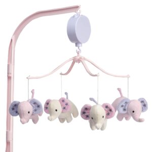 bedtime originals elephant dreams pink musical baby crib mobile soother toy