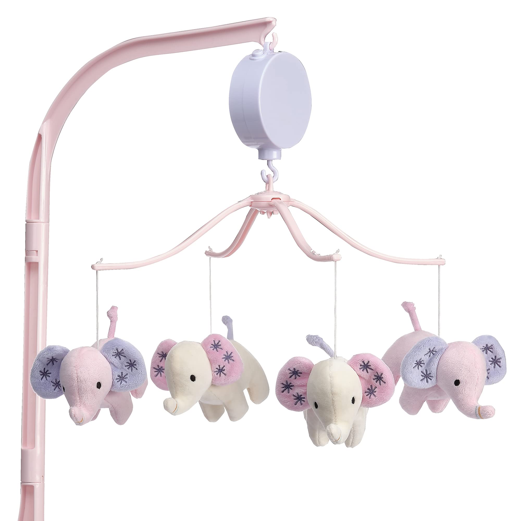 Bedtime Originals Elephant Dreams Pink Musical Baby Crib Mobile Soother Toy