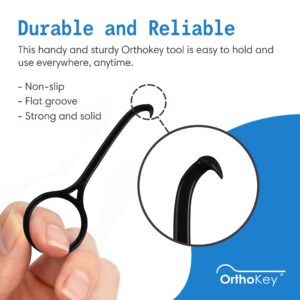 OrthoKey Clear Aligner Removal Tool | Invisible Removable Braces, Denture, Brackets, Retainer Remover Key | Personal Orthodontic Supplies, Dental-Grade for Ortho Cleaning & Travel Use | (1-Pack) Black