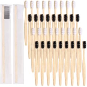 vesici 200 pieces bamboo toothbrushes bulk soft bristles toothbrushes with micro fur ultra wooden bamboo tooth brushes manual toothbrushes for adults travel family hotel use individually packaged