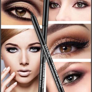 3 Pcs Matte Black Waterproof Smudge-proof Gel Eyeliner Pencil, Fade-Proof Eye Liner Water Line Pencil, Cat Eye/Smoky Eye Makeup Pen, Waterline Gel Eye Liner, Makeup Gift Set for Oleder Women Girl