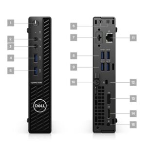 Dell Optiplex 3080 Micro Tower Desktop | Core i3-10100T - 256GB SSD Hard Drive - 16GB RAM | 4 cores @ 3.8 GHz Win 11 Pro Black (Renewed)