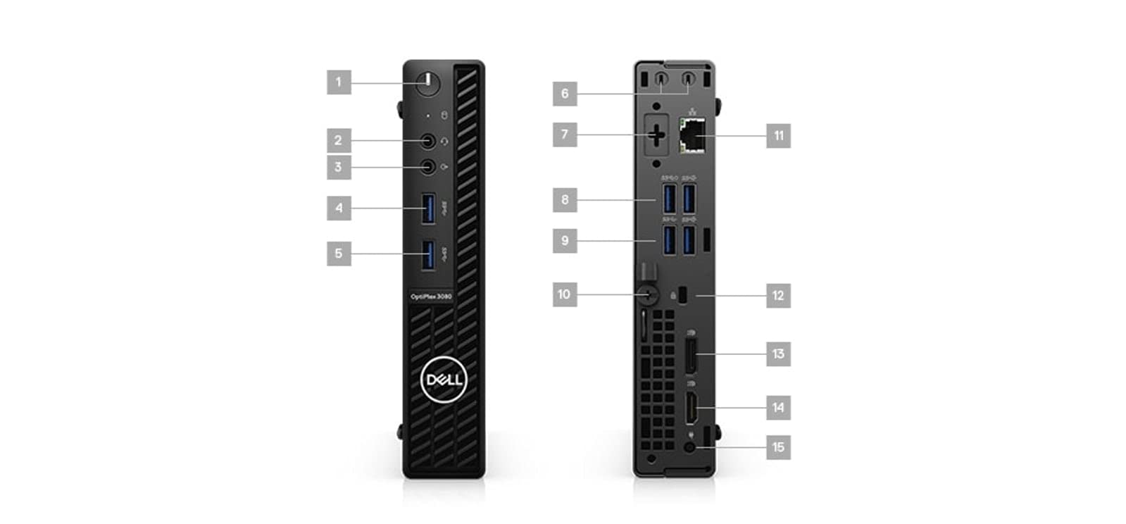 Dell Optiplex 3080 Micro Tower Desktop | Core i5-10500T - 256GB SSD Hard Drive - 8GB RAM | 6 cores @ 3.8 GHz Win 11 Pro Black (Renewed)