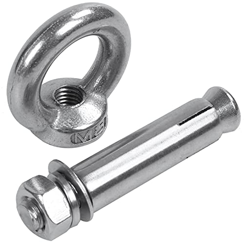 Expansion Screw, Stainless Steel Expansion Bolts, Screws, Screws,Expansion Bolts M8x60mm Wall Concrete Brick Expansion Screws Closed Hook Anchor Bolts (Color : Silver) (Color : Silver)