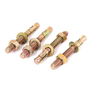 expansion screw, stainless steel expansion bolts, screws, screws, 4pcs m12x100mm metal wedge anchor car repair gecko expansion bolt bronze tone (color : multiple colors) (color : multiple colors)