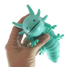 1 teal axolotl fidget - large wiggle articulated jointed moving axolotyl toy - unique gift, lover, decoration (1 teal)