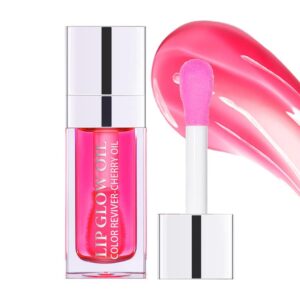 maepeor hydrating lip glow oil 10 colors moisturizing lip oil gloss non-sticky transparent lip gloss long lasting nourishing tinted lip balm with big brush head (icolors 07)