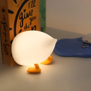 dcqry cute duck butt night light, animal silicone nursery night light with touch sensor usb rechargeable table lamp dimming bedside lamp for baby girls women bedrooms living room