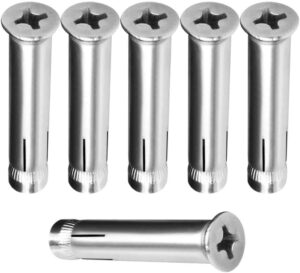 expansion screw,stainless steel expansion bolts, screws, screws, expansion bolts - 304 stainless steel cross countersunk head expansion screw for home decoration, engineering, silver, m6*60 (color :