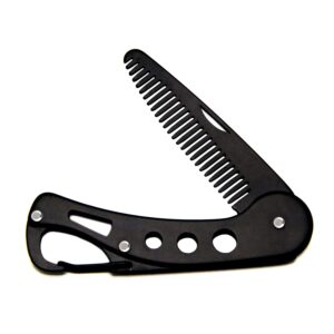 baixikly stainless steel folding beard comb for men, mustache comb multifunctional pocket beard for men beard mustache stylin