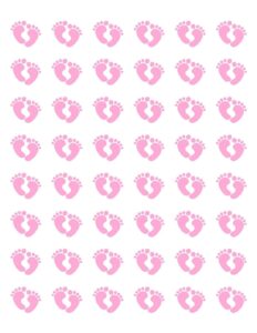 48 pcs pink baby feet footprints​​​​​​ stickers envelope seals labels round tags, stamps sticker for gift cards, envelopes, boxes for holiday, birthday, christmas