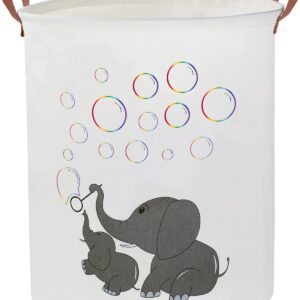 CLOCOR Elephant Laundry Basket,Baby Nursery Hamper for Boys and Girls,Kids Toys Bin for Bedroom,Gift Basket（Baby Hamper