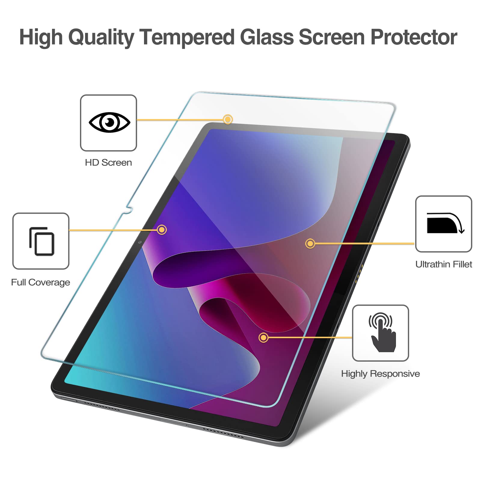 ProCase 2 Pack Screen Protector for Lenovo Tab P11 Pro Gen 2 11.2” 2022, Tempered Glass Film Guard for 11.2 Inch Lenovo P11 Pro 2nd Generation TB132FU