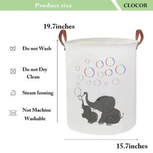 CLOCOR Elephant Laundry Basket,Baby Nursery Hamper for Boys and Girls,Kids Toys Bin for Bedroom,Gift Basket（Baby Hamper