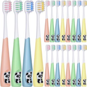 dingion 24 pieces kids toothbrush children manual toothbrush set soft bristles contoured bristles for age 3 and above boys girls cute colorful toothbrush