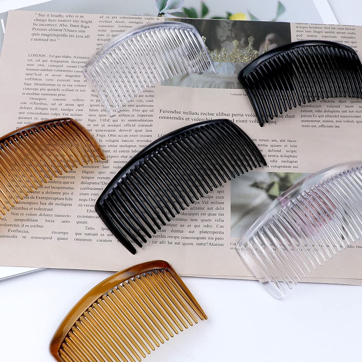 24 Pieces Hair Side Combs French Twist Hair Combs Lightweight Plastic 25/29 Teeth Comb for Women Girls Hairstyle Accessories(25 teeth, 29 teeth)