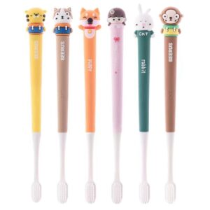 6 packs children's toothbrushes super soft cute animal children's toothbrushes, animal companion brushing, boys and girls toddler toothbrushes - suitable for ages 6 and up