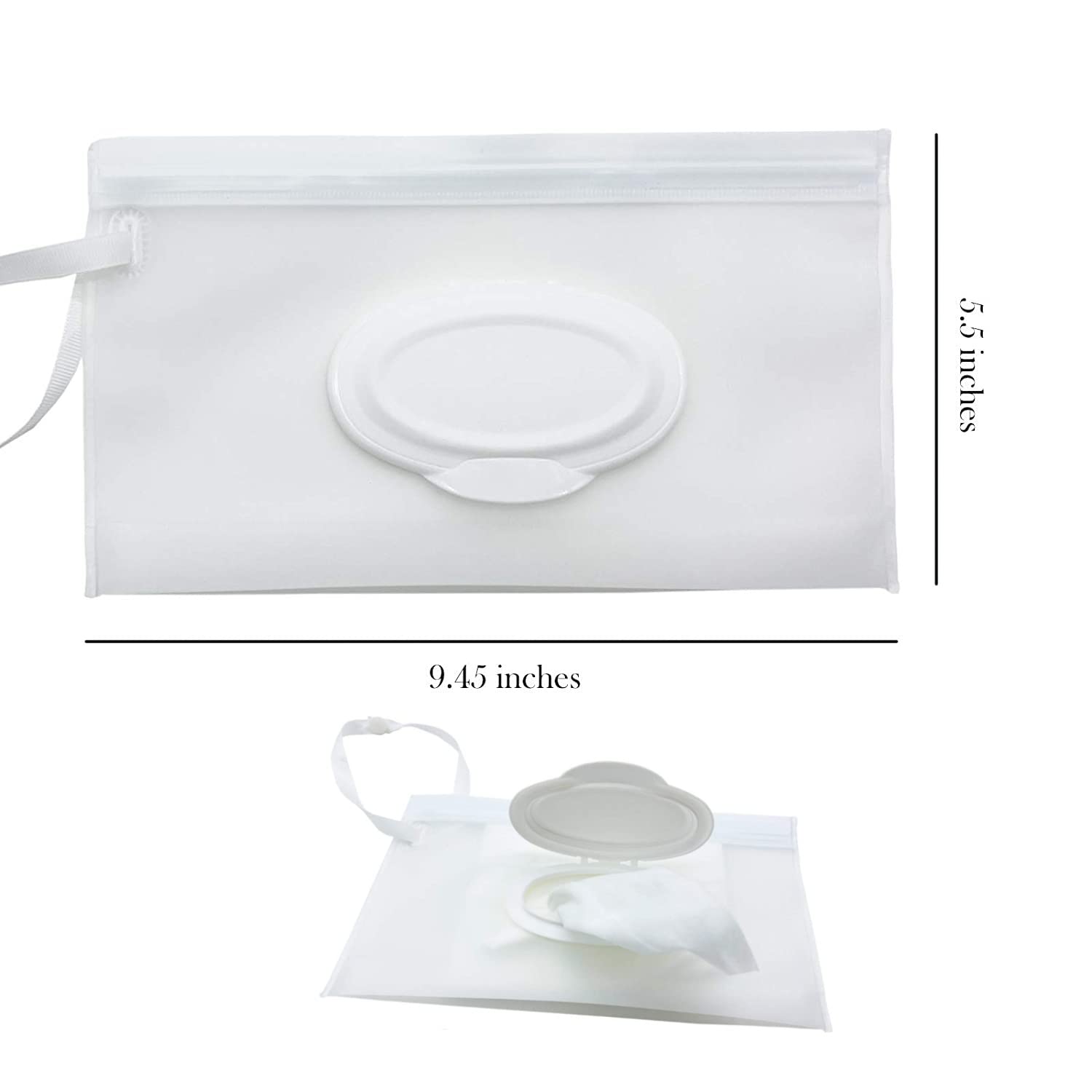 baixikly 2 Pcs Baby Wipes Dispenser Reusable Wipes Pouch, Baby Wipe Holder Containers Transparent Wipe Carrying Pouches Cases for Travel Outdoor Use