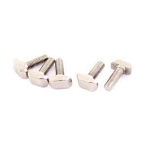 qtqgoitem m6 thread metal t-slot drop-in stud sliding screw bolt 5pcs (model: f8d f99 57e 46e b6d)