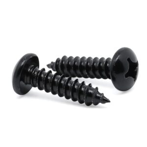 #12 x 3/4" pan head self tapping screws sheet metal wood screws, black oxide, 304 stainless steel 18-8, 50 pcs