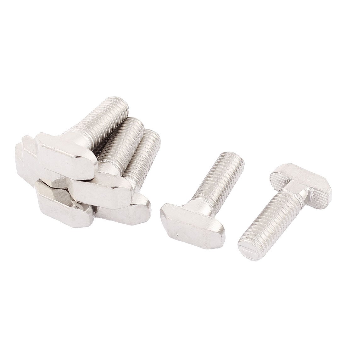 Qtqgoitem M8 Thread T-Slot Drop-in Stud Sliding Screw Bolt Silver Tone 8pcs (model: 4db c30 ed6 9b6 396)