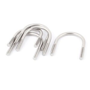 qtqgoitem 5 pcs silver tone 304 stainlesss steel round bend u bolt 8mm x 48mm (model: 9f0 73d fbb 7a7 b30)