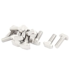 qtqgoitem m8 thread t-slot drop-in stud sliding screw bolt silver tone 15pcs (model: 88b e2b ee1 af2)