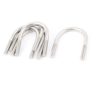 qtqgoitem 5 pcs silver tone 304 stainlesss steel round bend u bolt 8mm x 45mm (model: 3d3 b16 edf 2d4 f06)