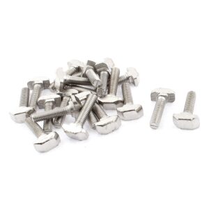 qtqgoitem m6 x 25mm t slot drop-in stud sliding bolt screw 20pcs silver tone (model: 216 83b cfd 7ee ee4)