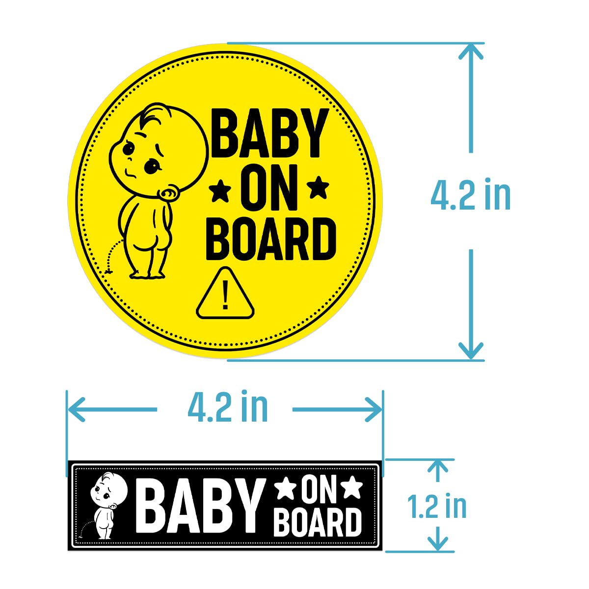 GOLEEX Baby in Car Decal for Cars Vehicle Children Kids On Board Signs Funny Vinyl Bumper Stickers Removable Decals Window Label Sign Truck Label Decorations Drive Safely Around