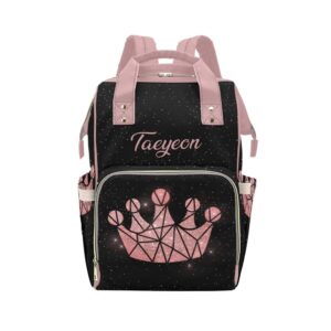 black pink snowflake diaper bags backpack with name personalized baby bag nursing nappy bag gifts