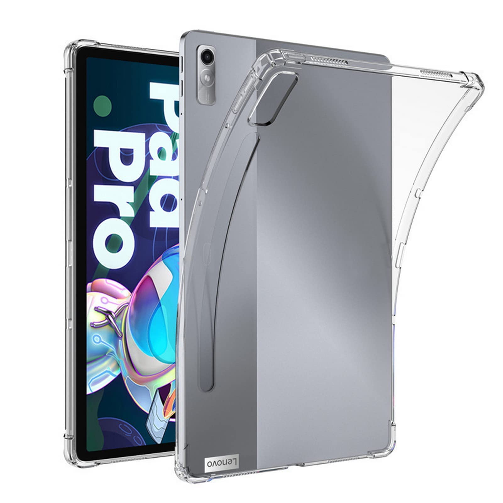 DWaybox Case for Lenovo Tab P11 Pro Gen 2 / Pad Pro 2022 11.2 inch, Shockproof Impact Resistant Flexible Cover, Anti-Scratch Transparent Clear TPU Protective Shell -Clear