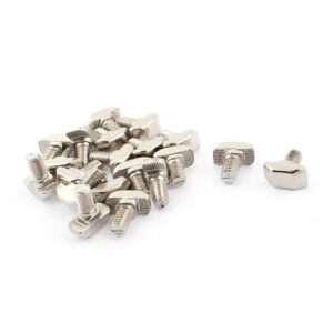 qtqgoitem m6 x 12mm t slot drop-in stud sliding bolt screw 20pcs silver tone (model: e8e 9c1 e8a fb2 330)