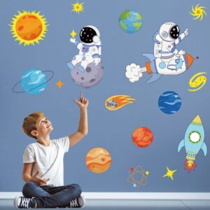 superdant universe wall stickers space astronauts planet wall decals peel and sticker diy wall art decors mars moon uranus jupiter neptune saturn stickers for kids bedroom classroom nursery