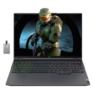 lenovo 2022 legion 5 pro 16" qhd 165hz gaming laptop, amd ryzen 7 5800h, 32gb ram, 2tb pcie ssd, nvidia geforce rtx 3070, backlit keyboard, 720p webcam, grey, win 11 pro, 32gb snowbell usb card