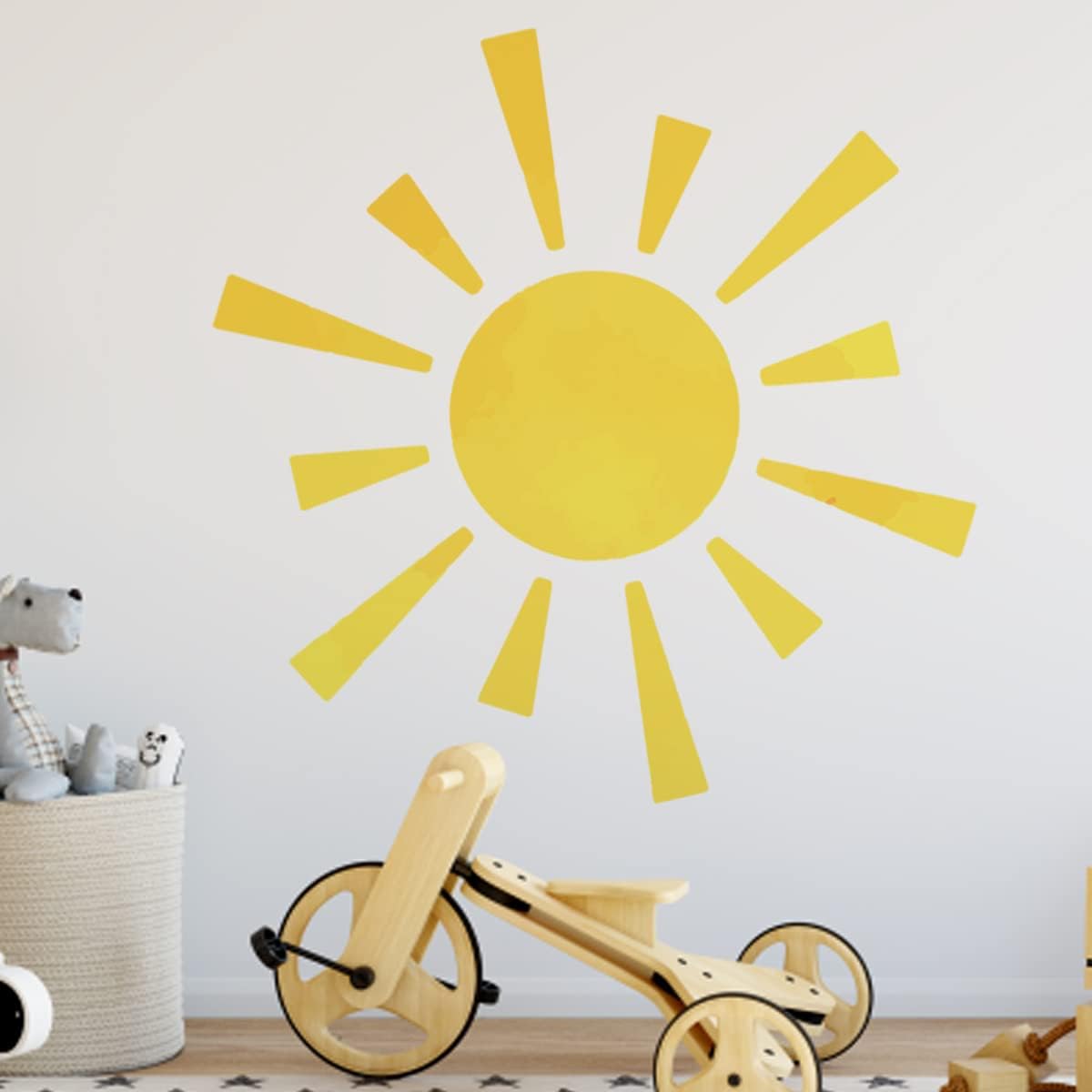 39.3x35 Inch Boho Sun Wall Decals Removable Sunshine Wall Sticker Vinyl Peel and Stick Sun Decals Wall Art for Girls Kids Bedroom Nursery Playroom Decor